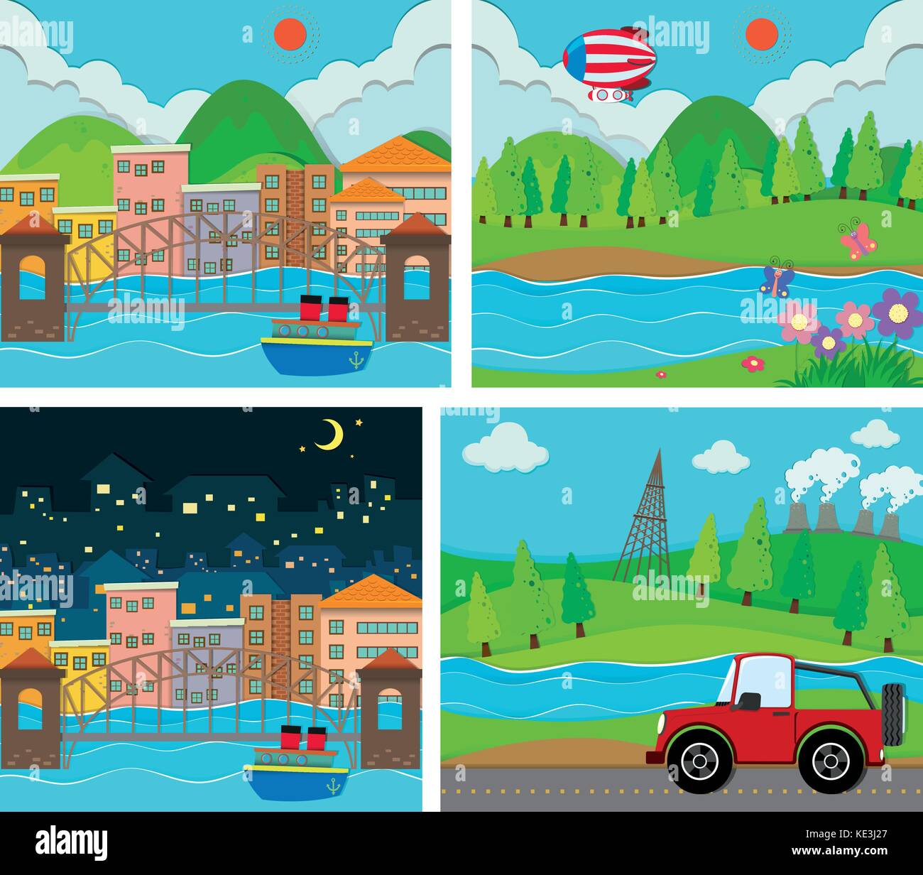 Urban rural area Stock Vector Images - Alamy