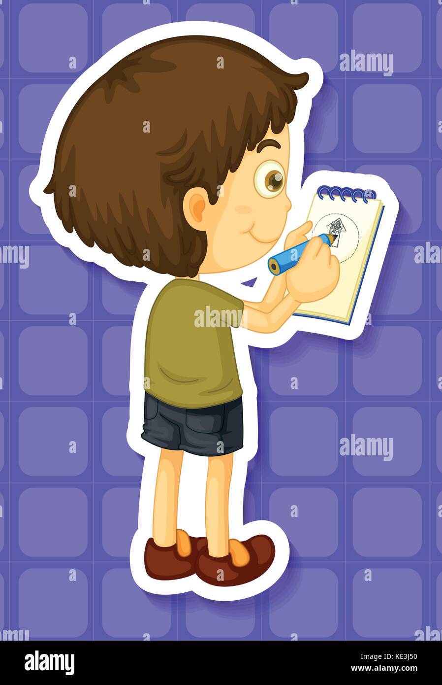 Boy taking notes Stock Vector Images - Alamy