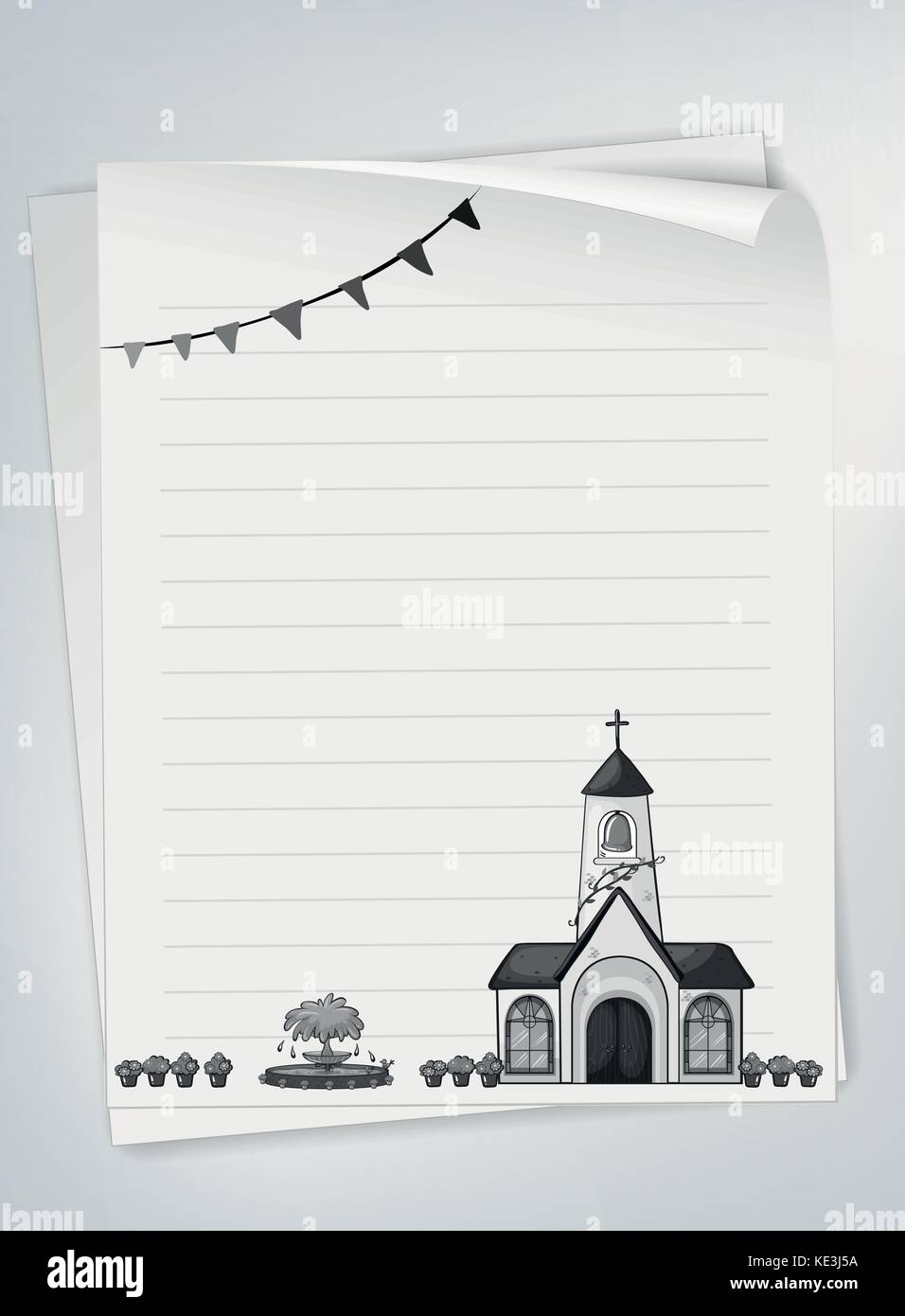 Fountain church square Stock Vector Images - Alamy