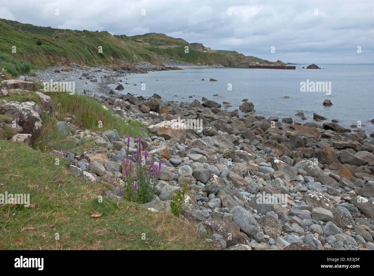 View from Lowland Point towards Dean Quarries quarry jetty at Dean ...
