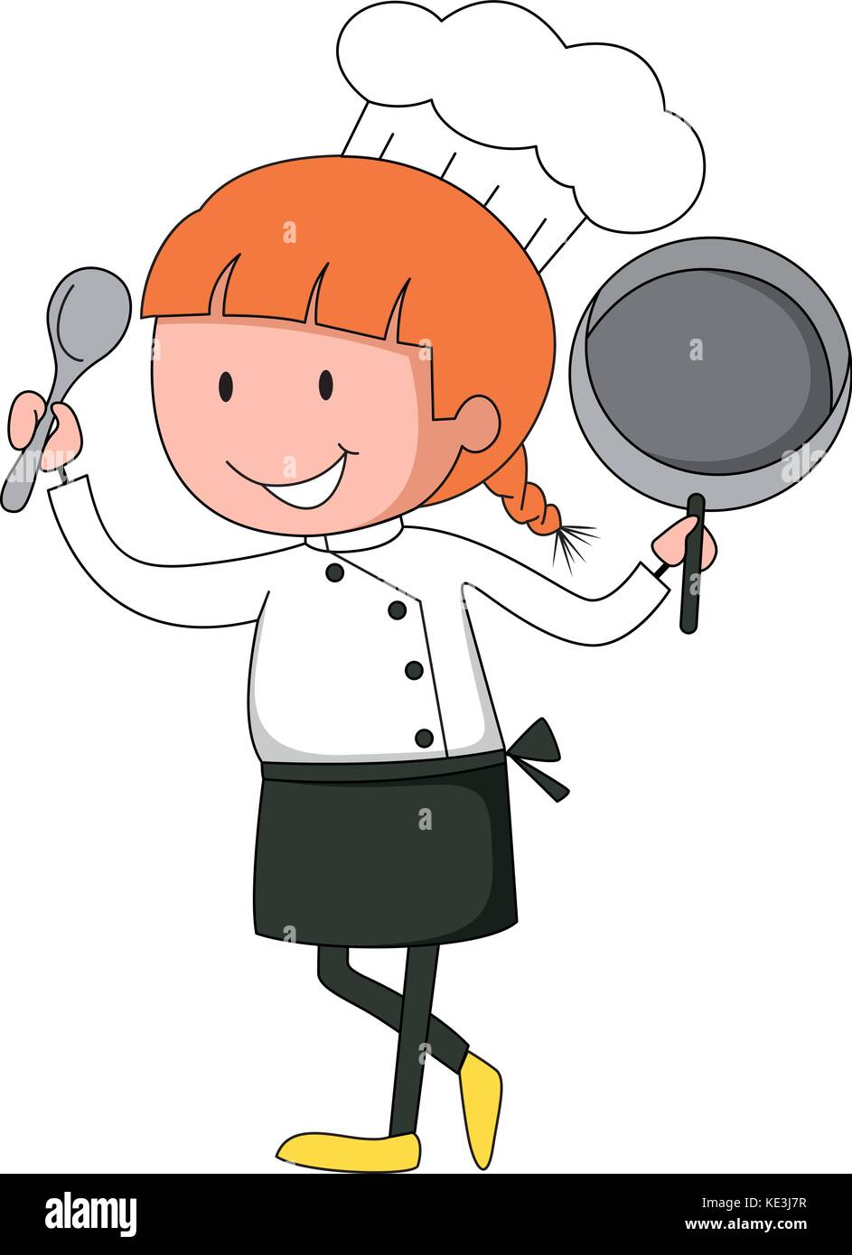 Female chef in white Stock Vector Images - Alamy