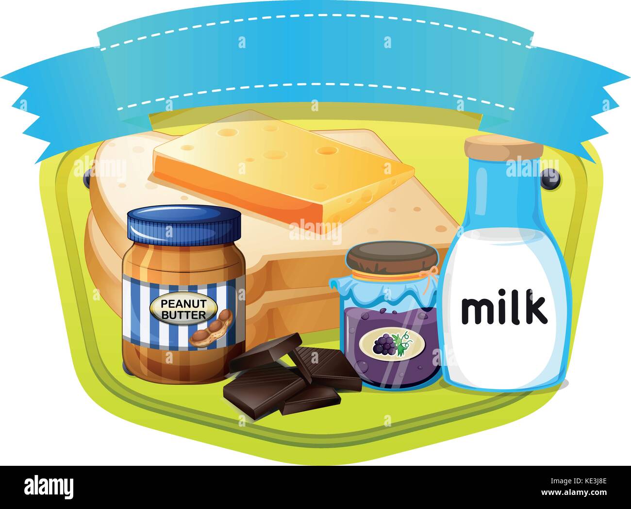 Breakfast with toast and jam illustration Stock Vector Image & Art - Alamy