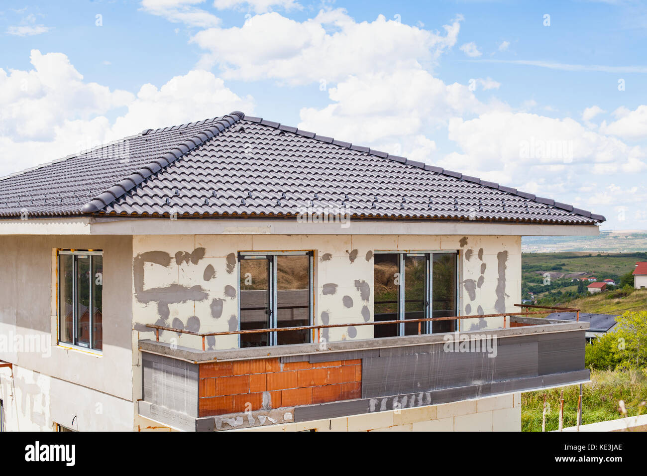 Picture of new house under construction, building area outdoor Stock ...