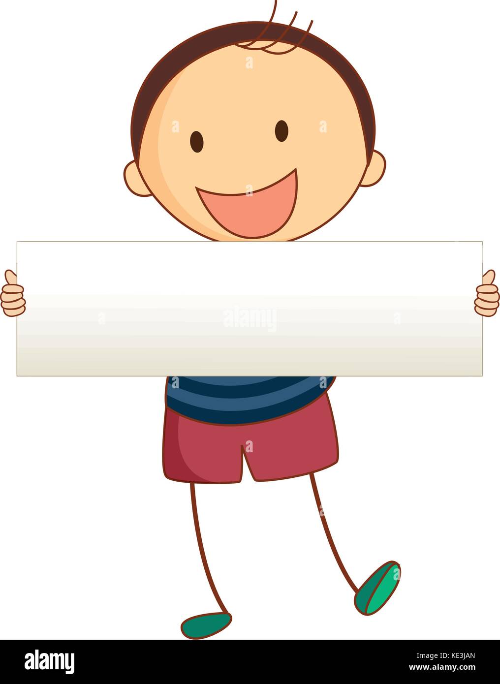 Little boy holding white board illustration Stock Vector Image & Art ...
