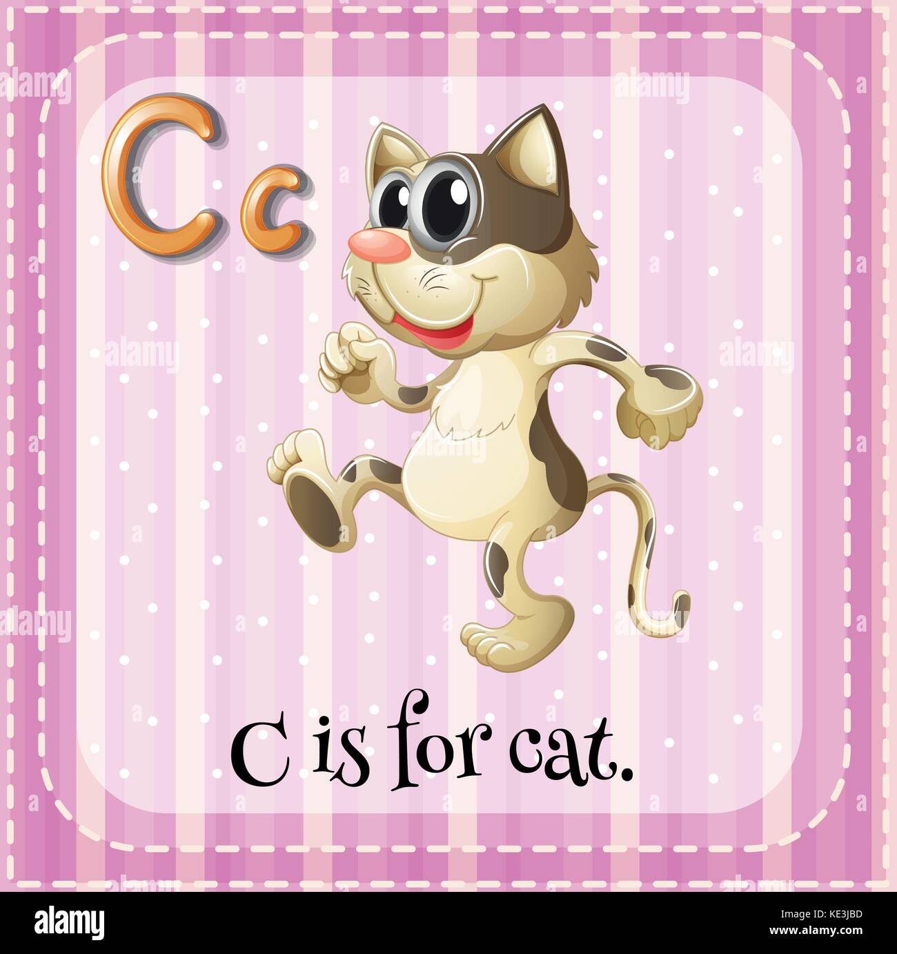 Flashcard of alphabet C is for Cat Stock Vector Image & Art - Alamy