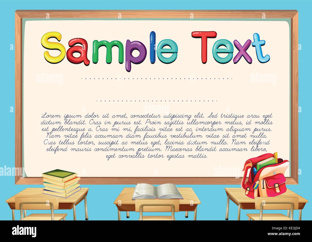Certificate template with classroom background illustration Stock ...