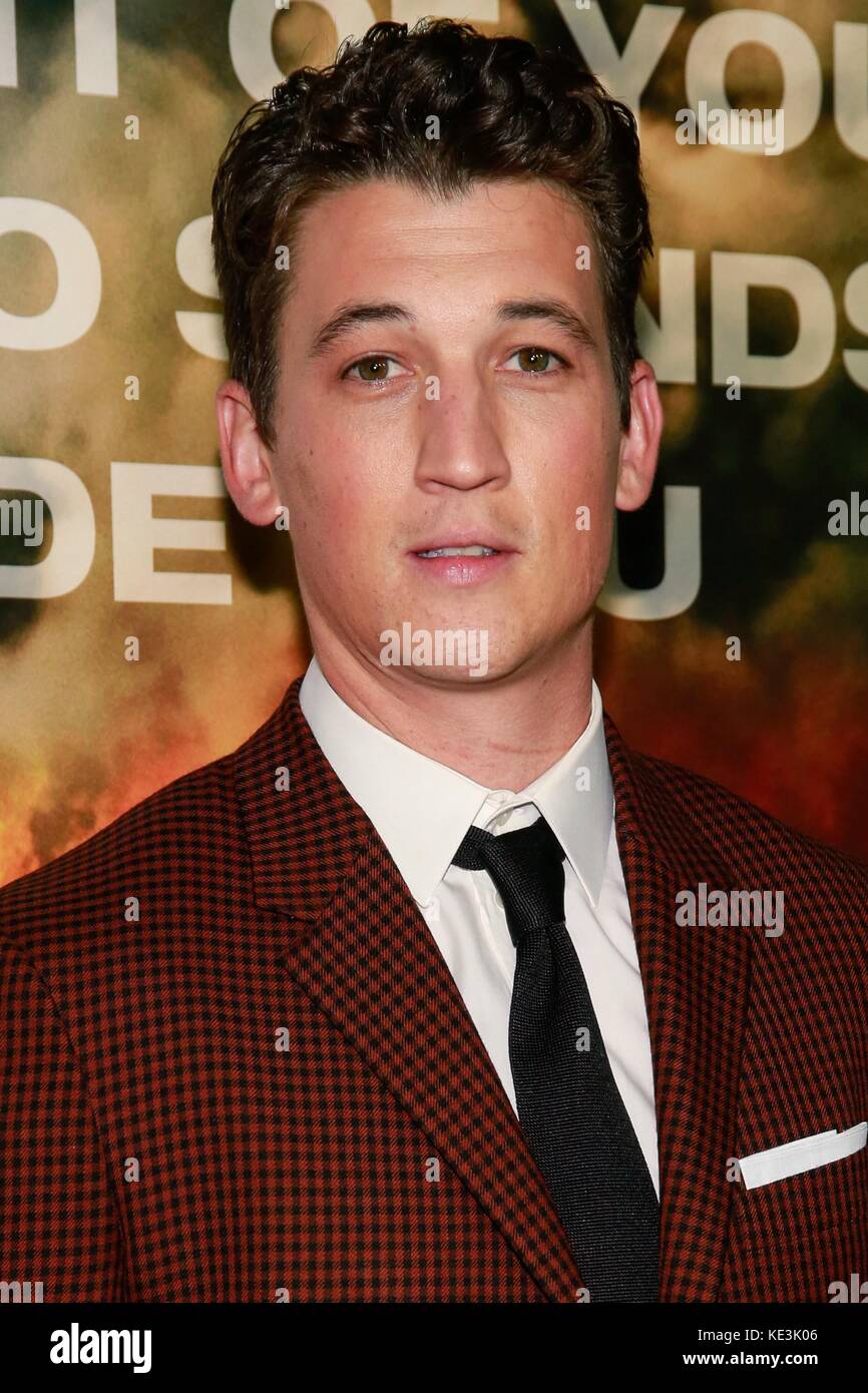 New York, NY, USA. 17th Oct, 2017. Miles Teller at arrivals for ONLY ...