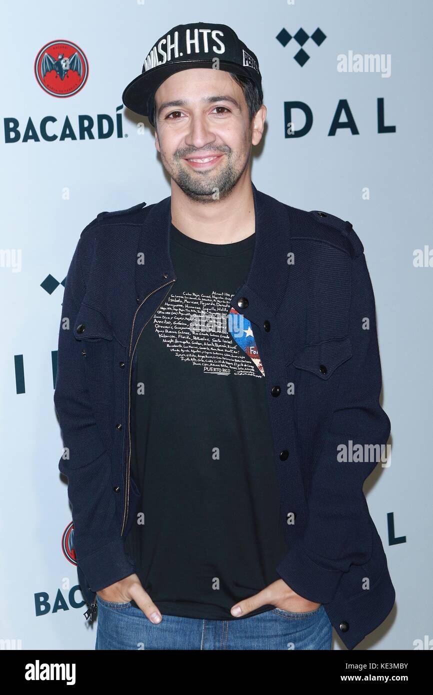 New York, NY, USA. 17th Oct, 2017. Lin-Manuel Miranda at TIDAL X ...