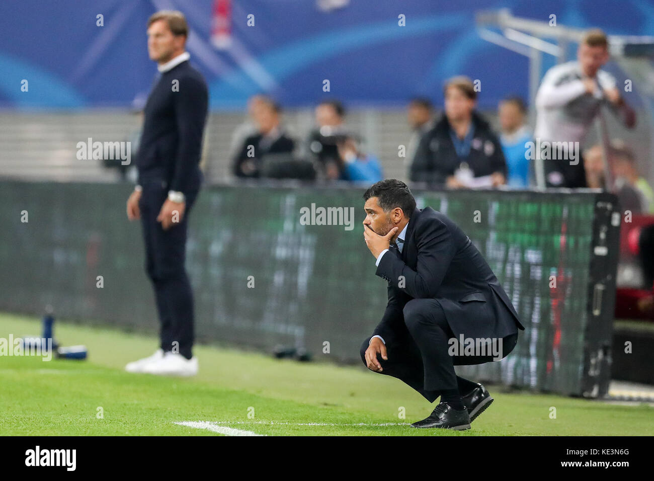 Leipzig, Germany. 17th Oct, 2017. Porto's head coach Sergio Conceicao ...