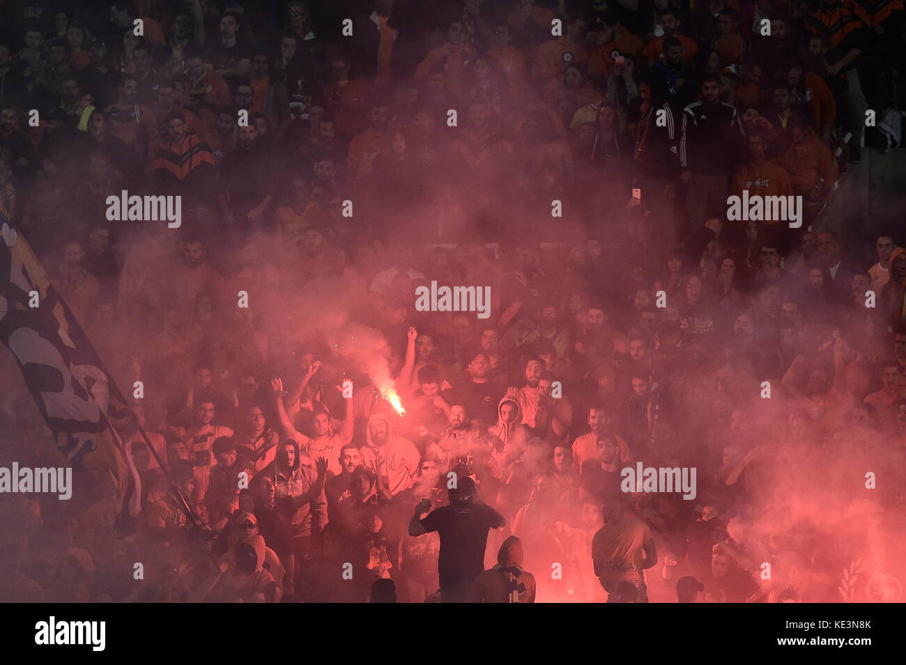 Nicosia, Cyprus. 17th Oct, 2017. Nicosia's fans during the Champions ...