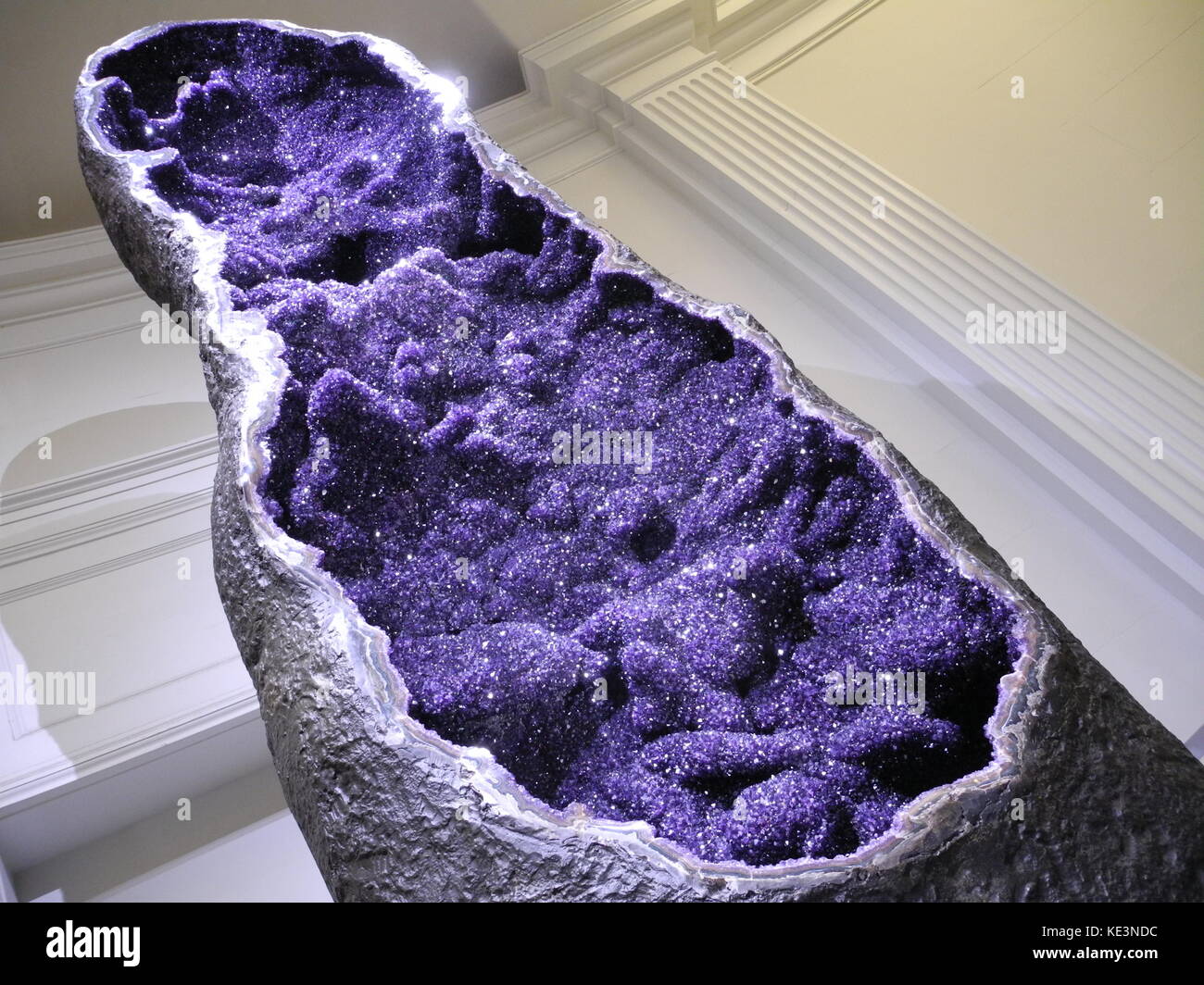 New York, USA. 17th Oct, 2017. An amethyst crystal measuring three and ...