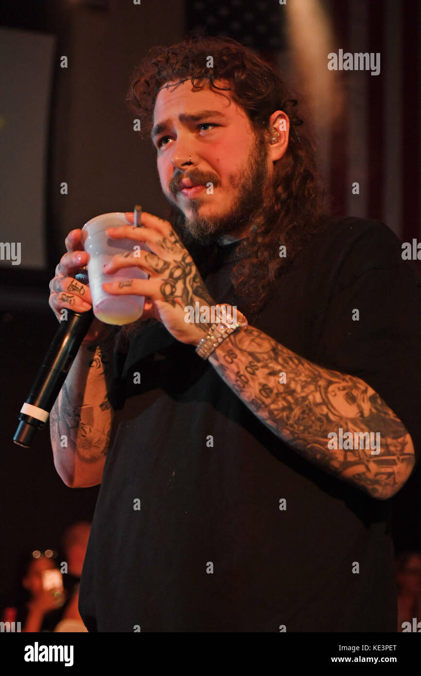 Fort Lauderdale FL, USA. 17th Oct, 2017. Post Malone performs at ...