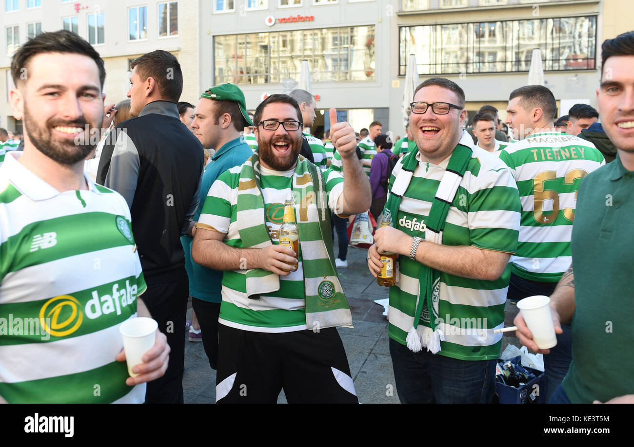 Munich, Germany. 18th Oct, 2017. Celtic fans party in the centre of ...