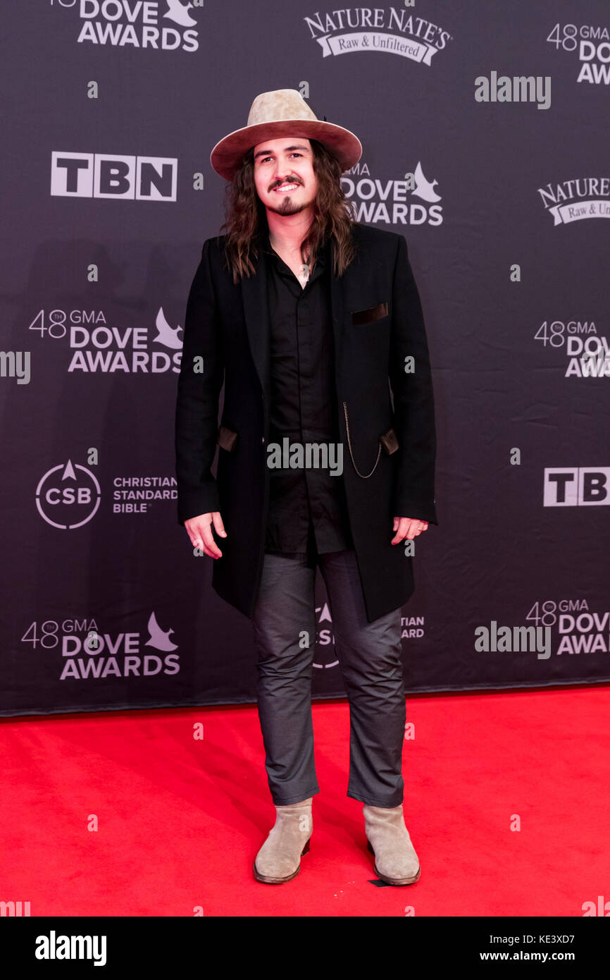 Nashville, Tennessee, USA. 17th Oct, 2017. Jordan Feliz on the red ...