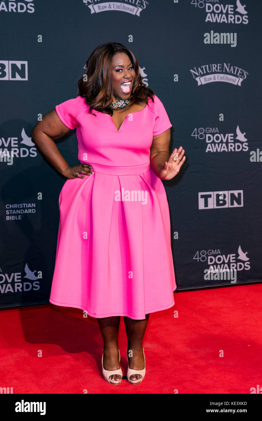 Nashville, Tennessee, USA. 17th Oct, 2017. Mandisa on the red carpet at ...