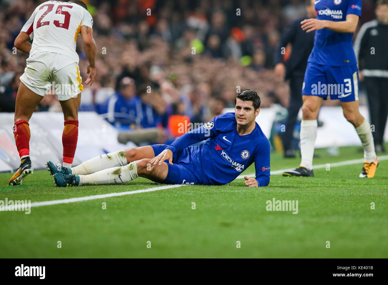 London, UK. 18th Oct, 2017. Alvaro Morata (Chelsea) Football/Soccer ...