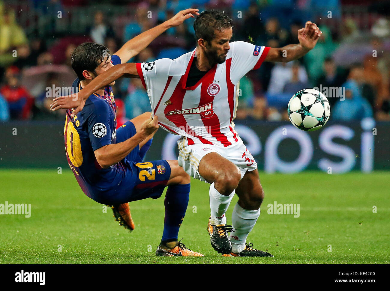 Barcelona, Spain. 18th Oct, 2017. Mehdi Carcela-Gonzalez and Sergi ...