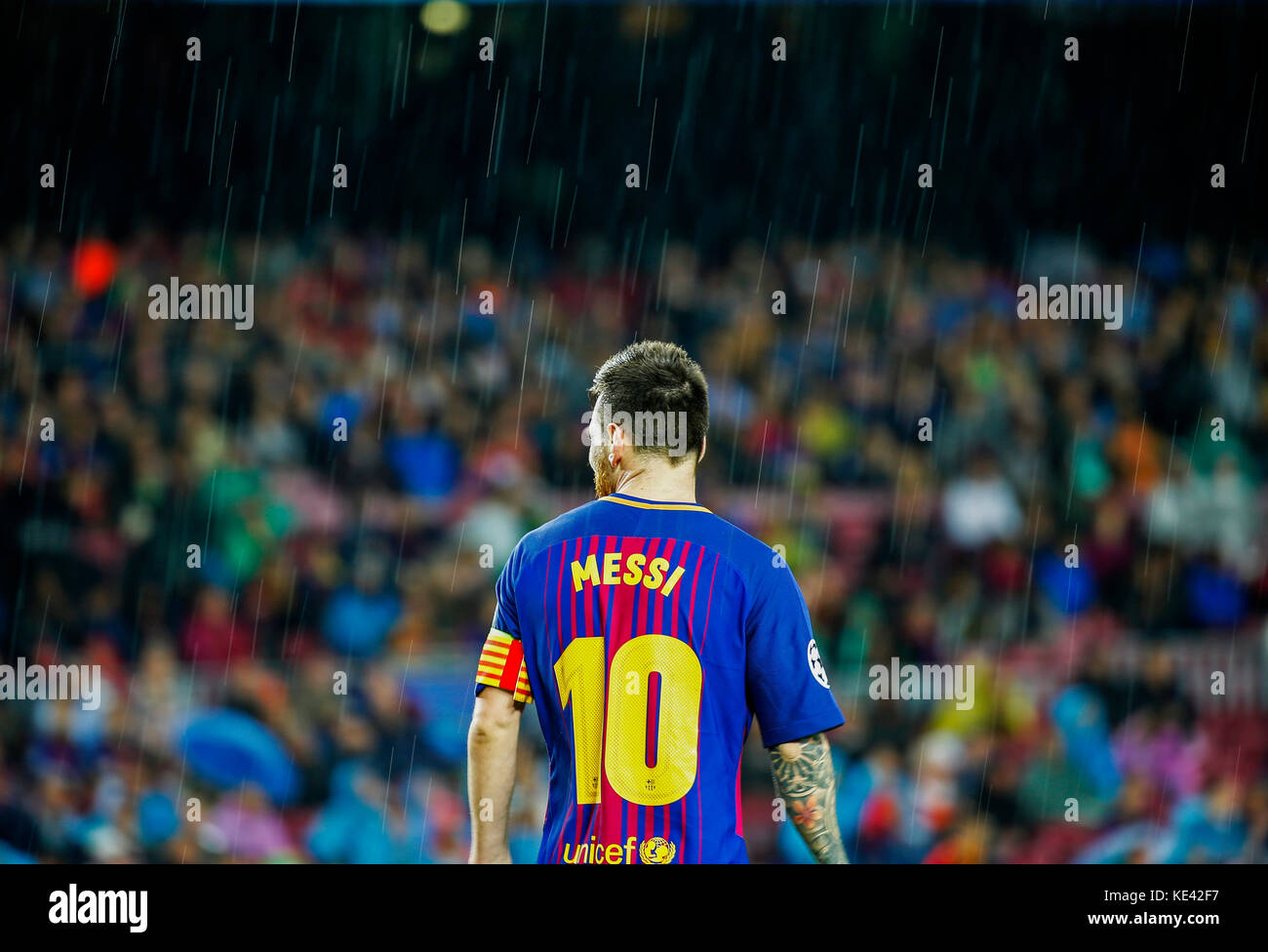Barcelona, Spain. 18th Oct, 2017. Leo Messi during the match between FC ...