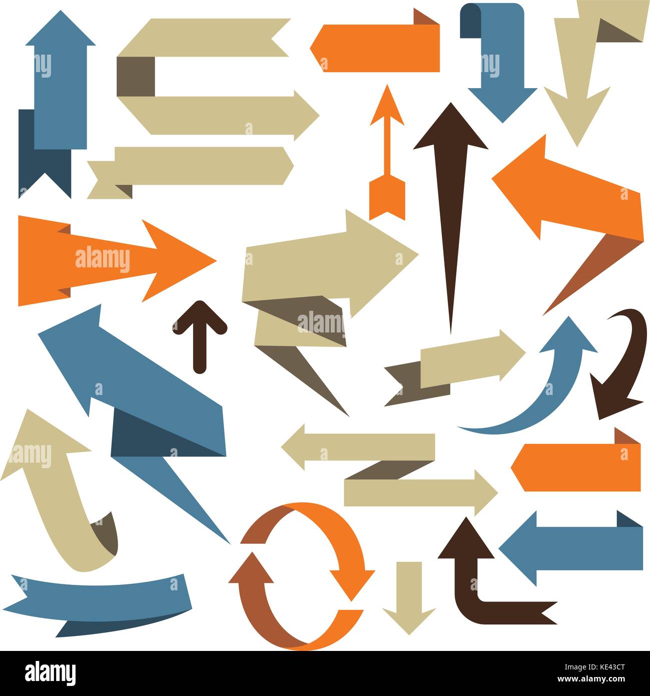 Arrow Set - volumetric arrow designs in different styles Stock Vector ...