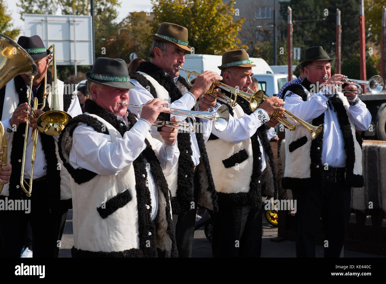 CLUJ NAPOCA, ROMANIA - OCTOBER 15, 2017: A traditional brass-band ...