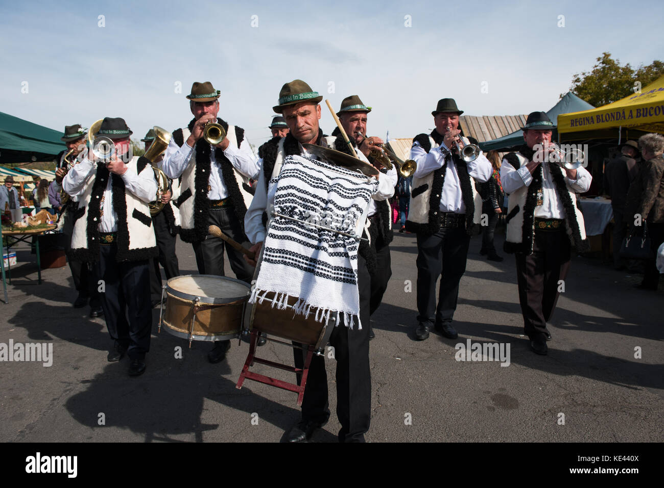 CLUJ NAPOCA, ROMANIA - OCTOBER 15, 2017: A traditional brass-band ...