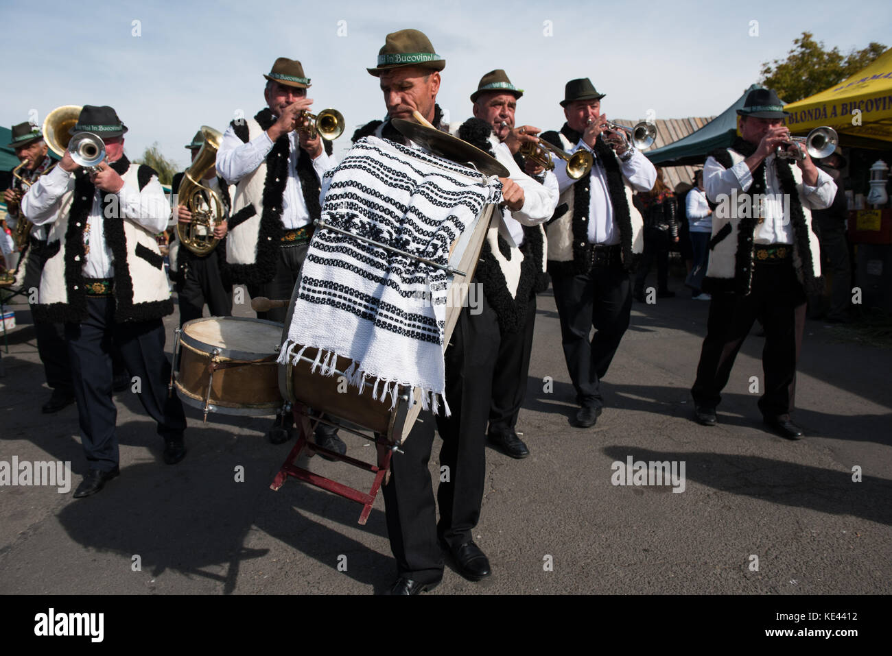 CLUJ NAPOCA, ROMANIA - OCTOBER 15, 2017: A traditional brass-band ...