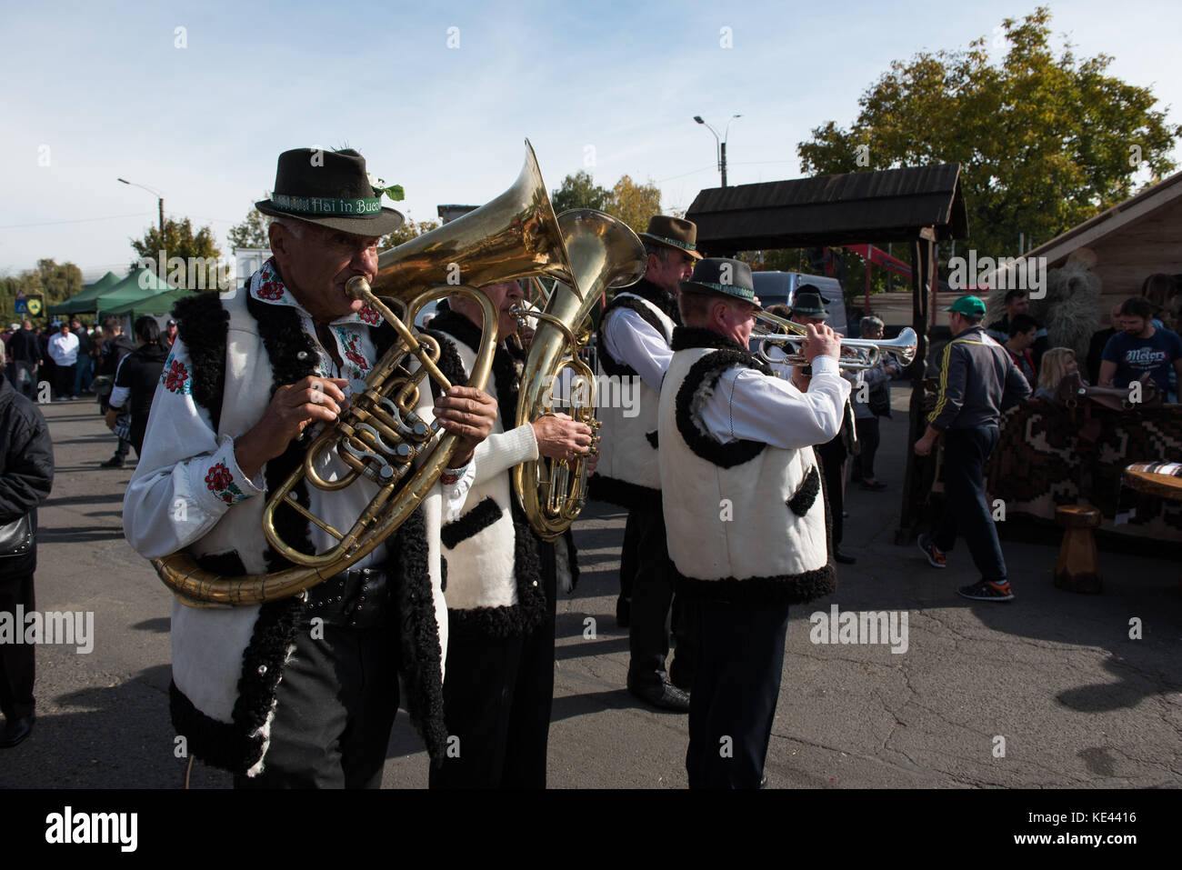 CLUJ NAPOCA, ROMANIA - OCTOBER 15, 2017: A traditional brass-band ...