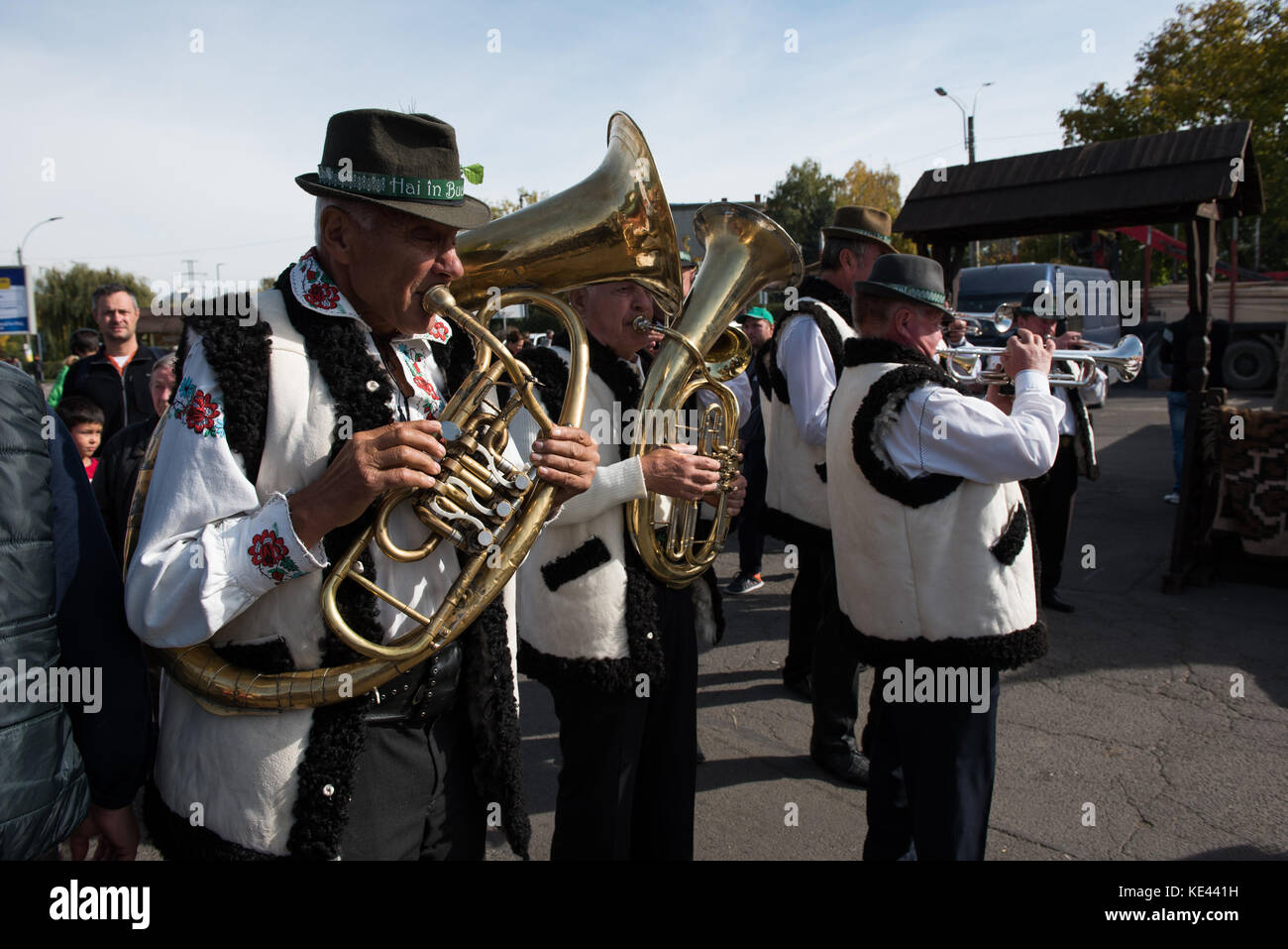 CLUJ NAPOCA, ROMANIA - OCTOBER 15, 2017: A traditional brass-band ...
