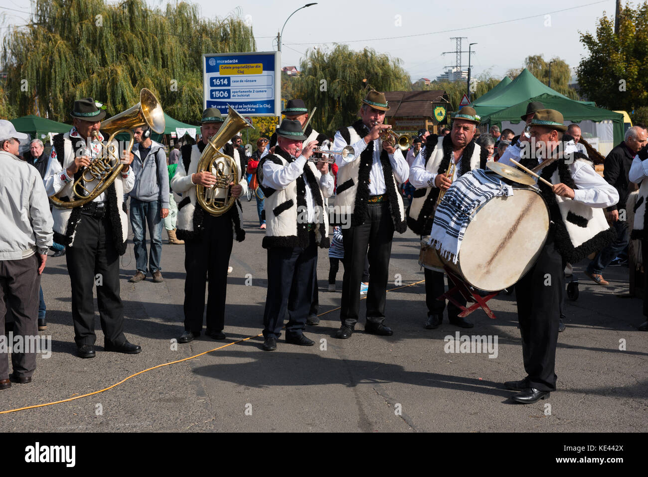 CLUJ NAPOCA, ROMANIA - OCTOBER 15, 2017: A traditional brass-band ...