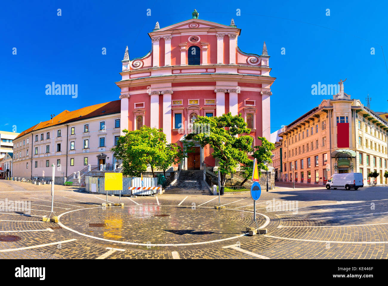 Presern square in Ljubljana panoramic view, capital of Slovenia Stock ...