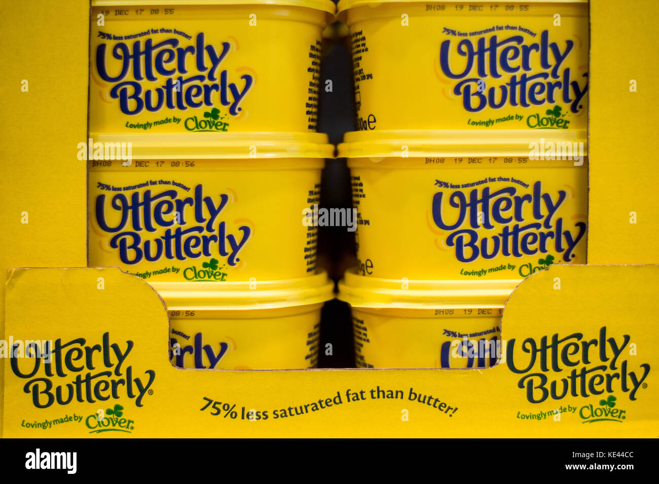 Utterly Butterly stacked own the shelf in a UK Supermarket Stock Photo ...