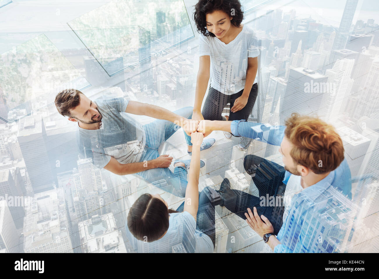 Top view of young professionals Stock Photo - Alamy