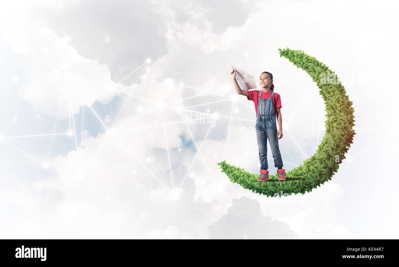 Idea of children Internet communication or online playing and pa Stock ...