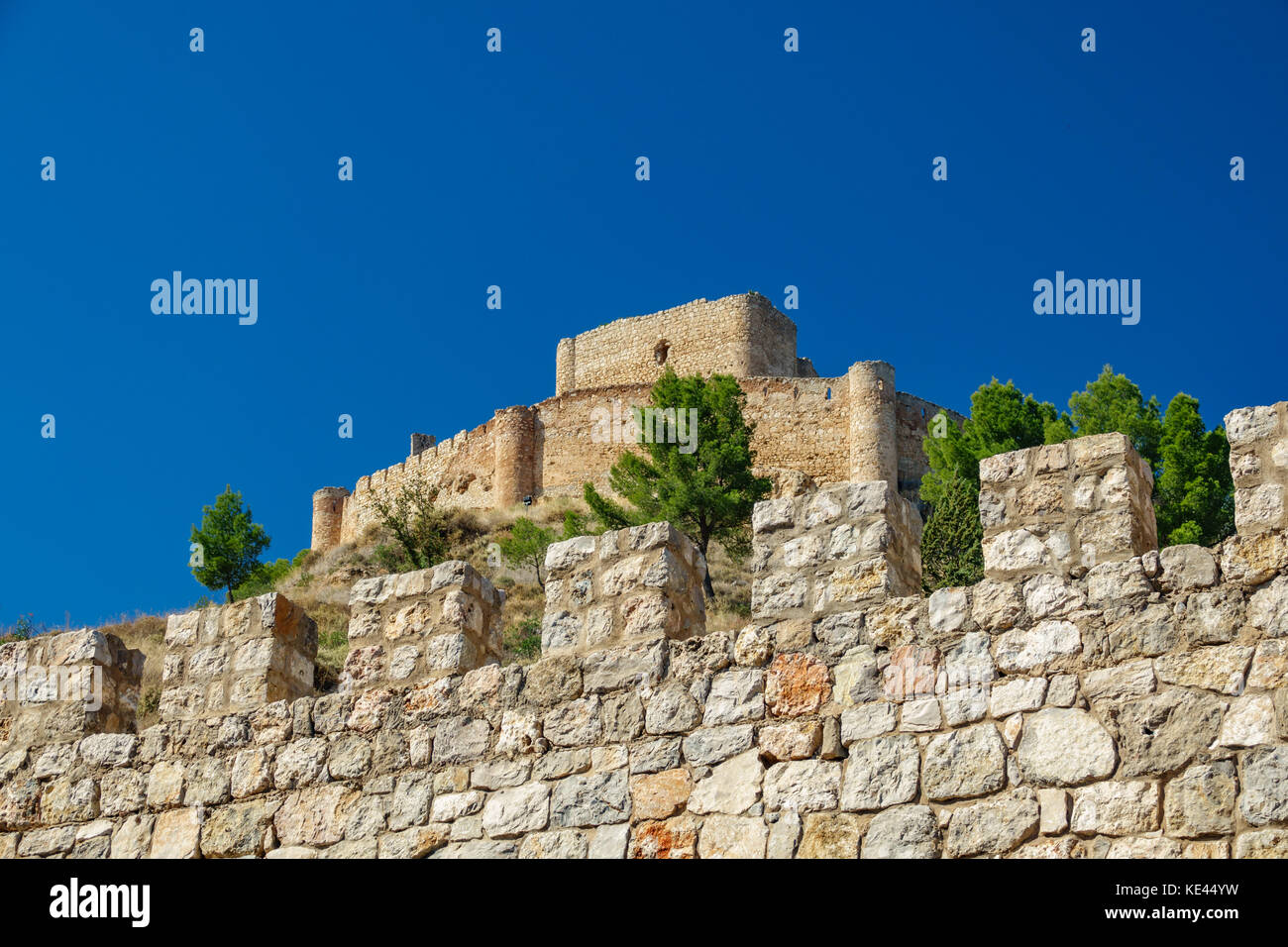 Jalance castle bottom view with walls Stock Photo - Alamy