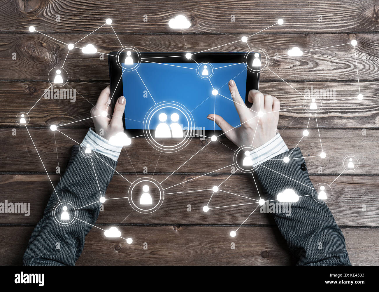 Concept of social communication and networking with social connection ...