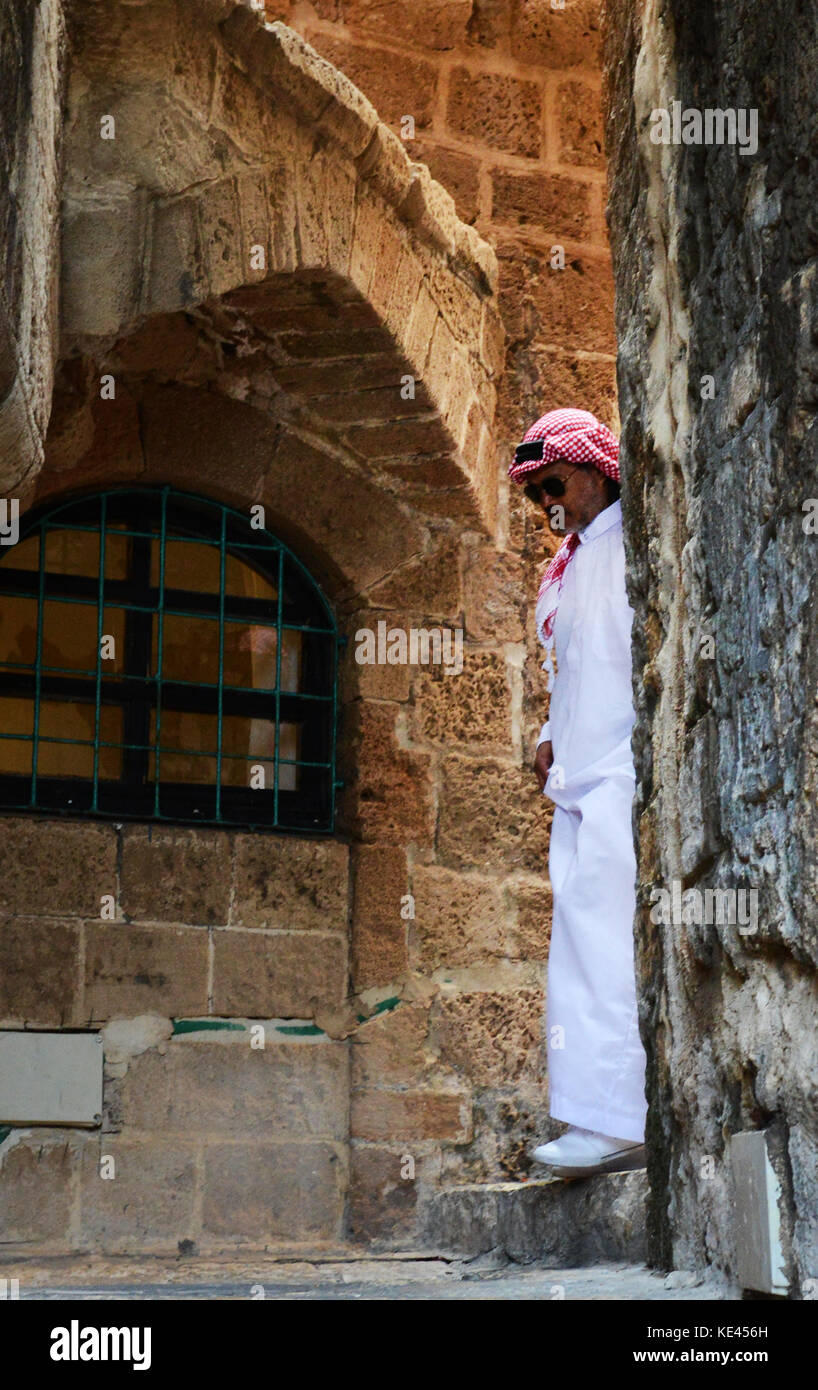 An Arab man visiting Jaffa Stock Photo - Alamy