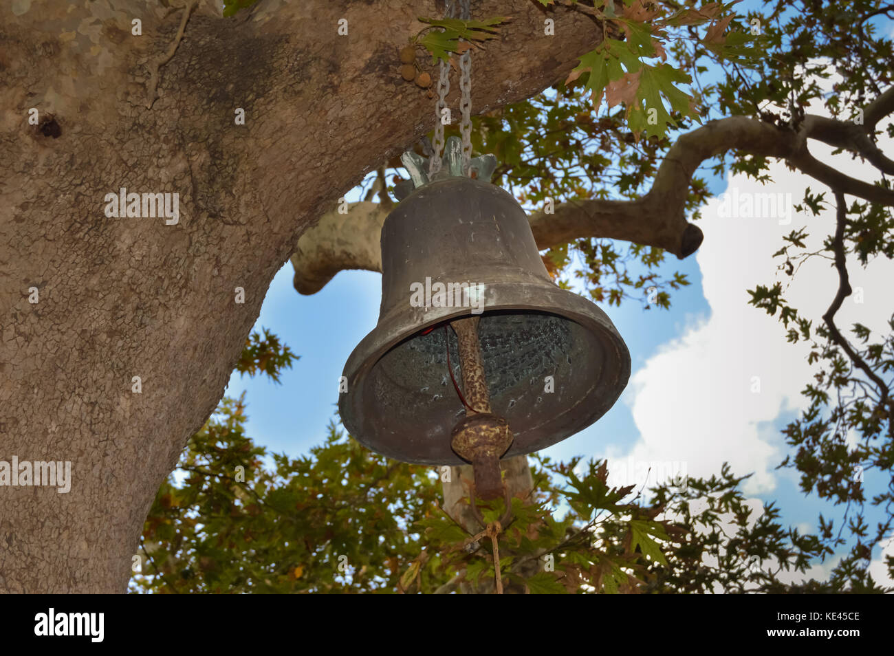 Bell hanging from tree hi-res stock photography and images - Alamy