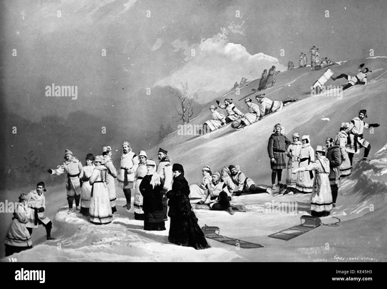 Winter outdoor party Black and White Stock Photos & Images - Alamy