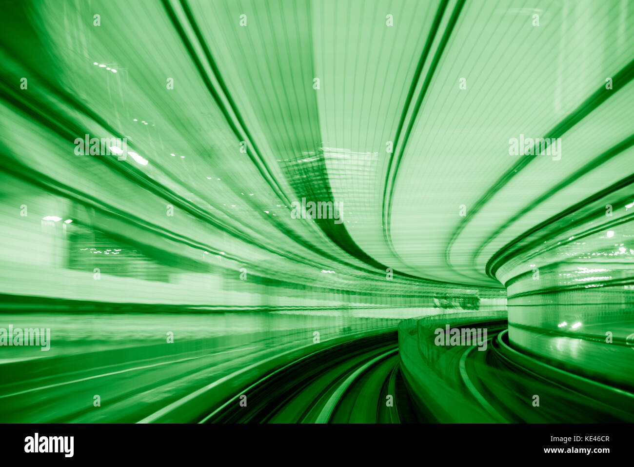speed green concept in Tokyo monorail track Stock Photo - Alamy