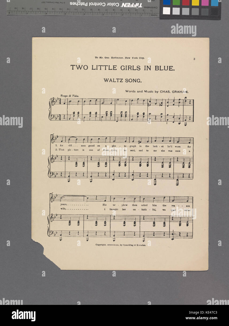 Two little girls in blue (NYPL Hades 449071 1693052 Stock Photo - Alamy