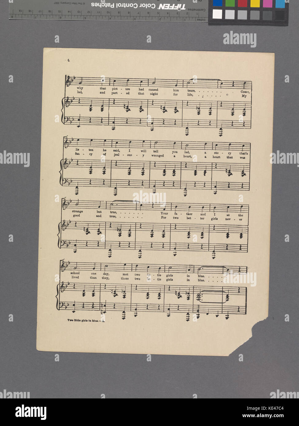 Two little girls in blue (NYPL Hades 449071 1693053 Stock Photo - Alamy