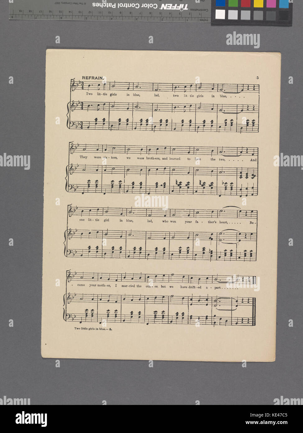 Two little girls in blue (NYPL Hades 449071 1693054 Stock Photo - Alamy