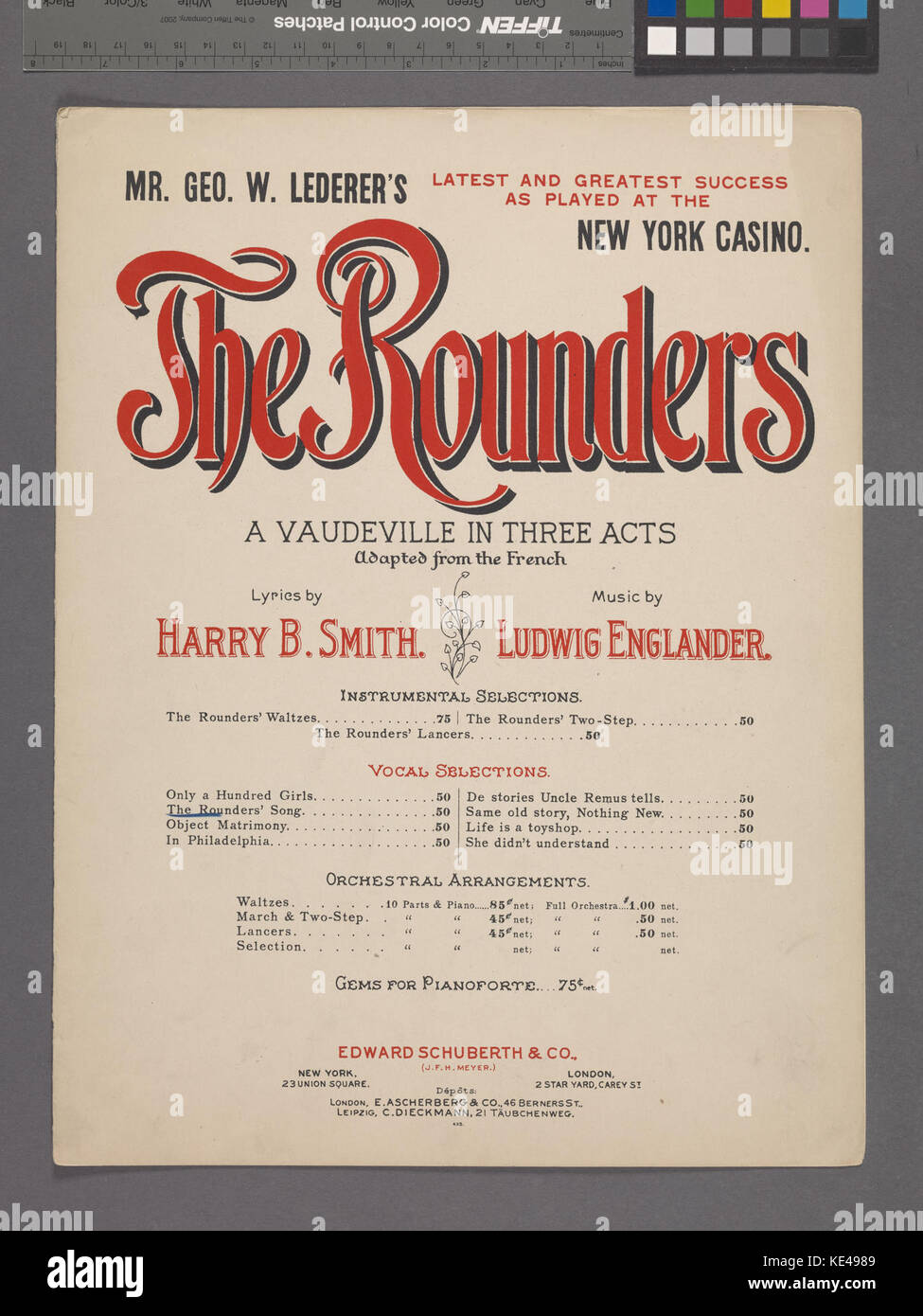 The Rounders' song (NYPL Hades 609651 1256560 Stock Photo - Alamy