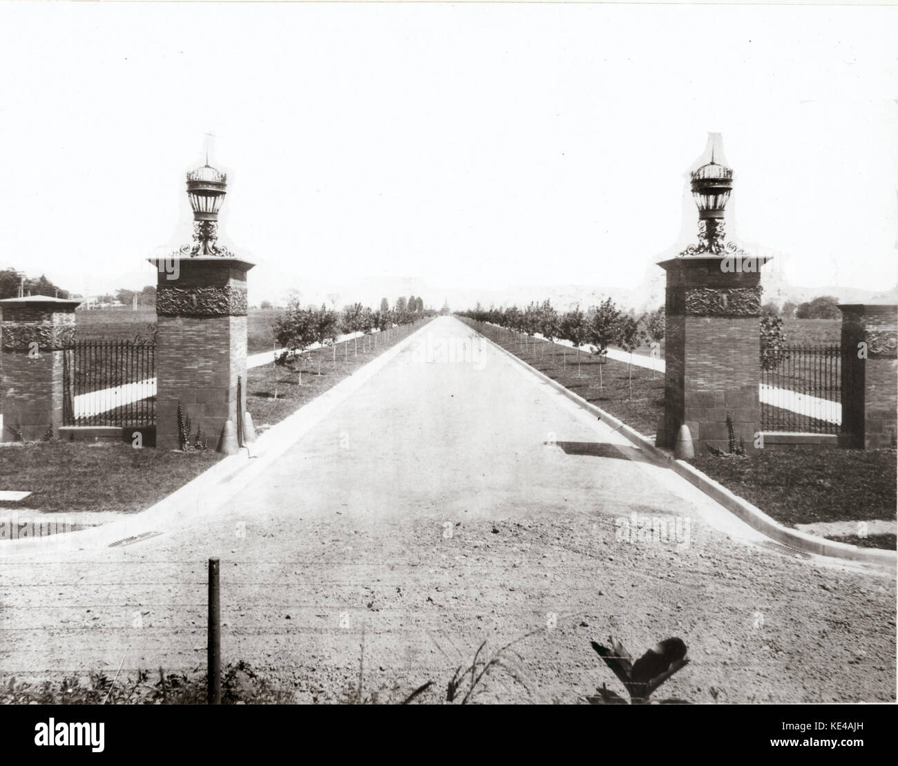 West entrance gates to Washington Terrace Stock Photo - Alamy