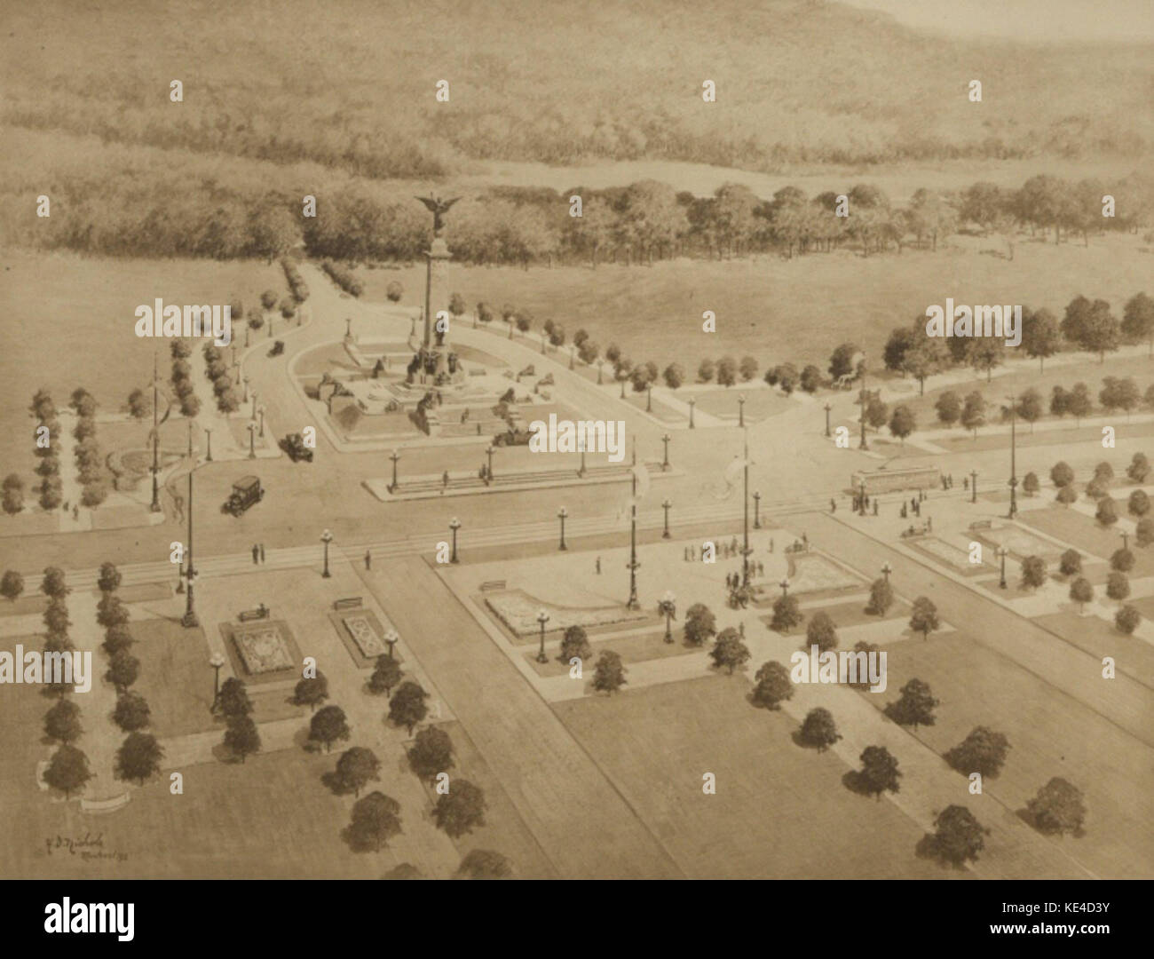 1913 image of the Cartier memorial in Montreal Stock Photo - Alamy
