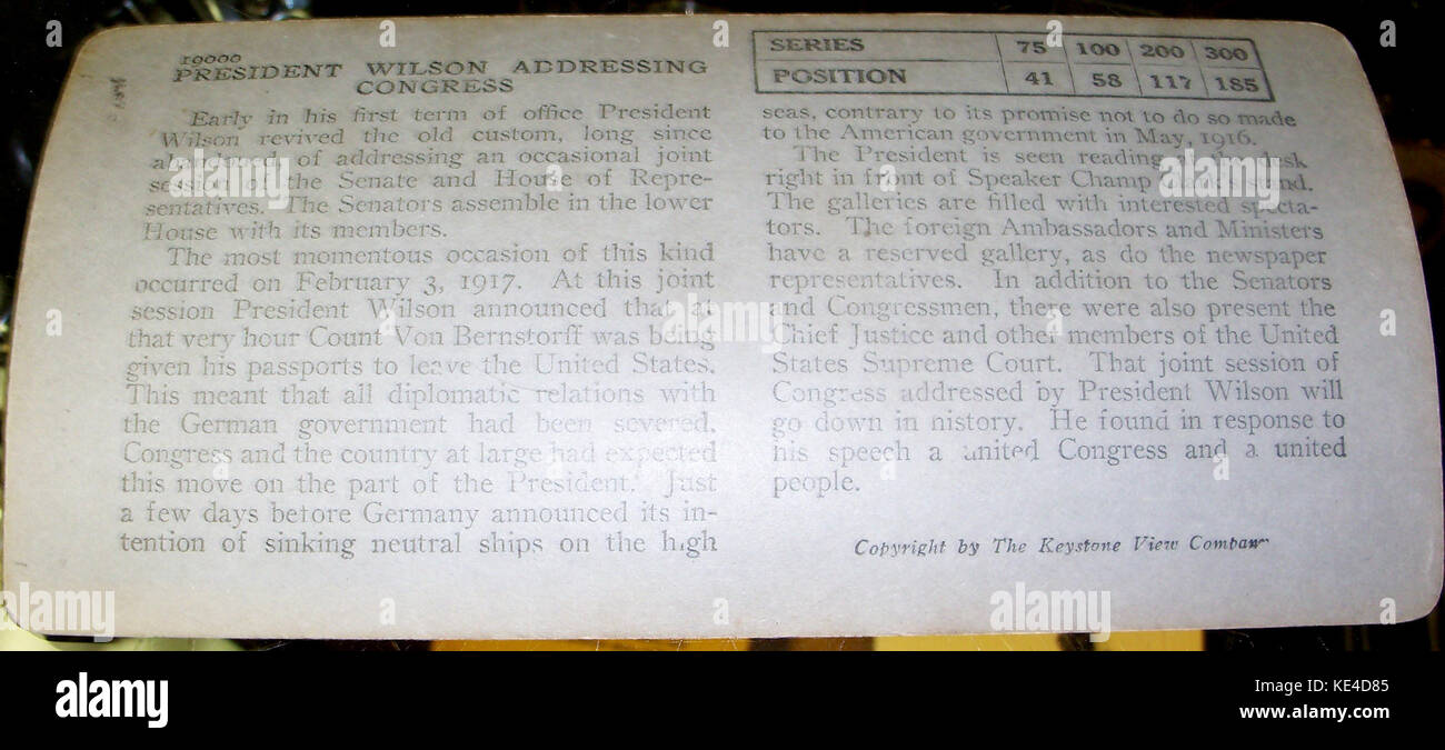 This image captures U.S. President Woodrow Wilson addressing a joint ...