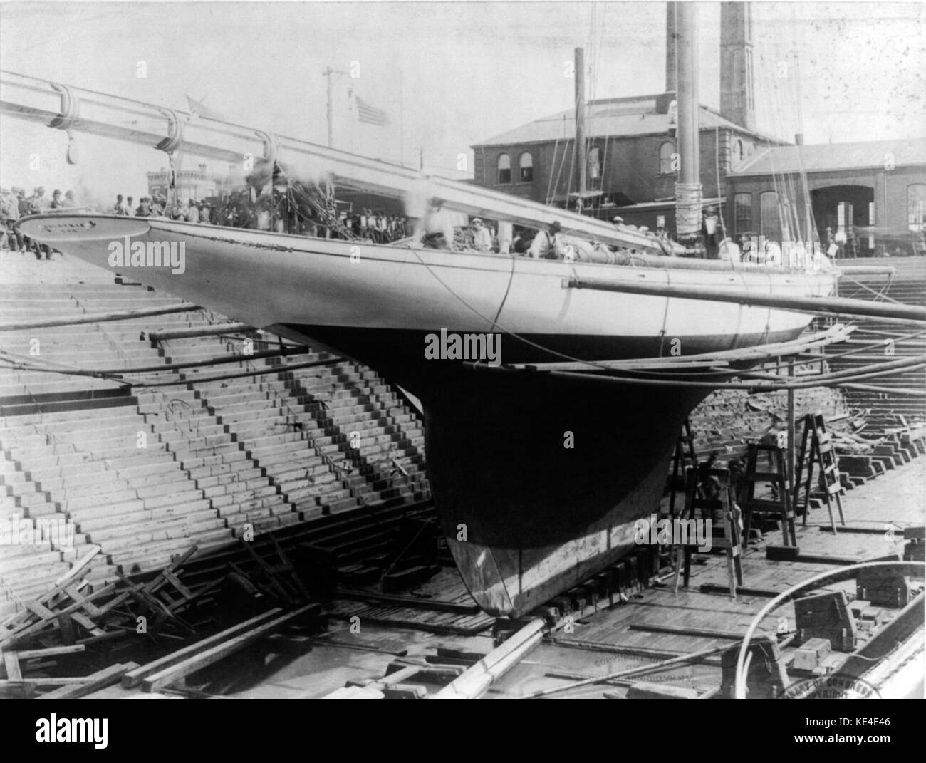 Valkyrie III in drydock cph.3b18690 Stock Photo - Alamy