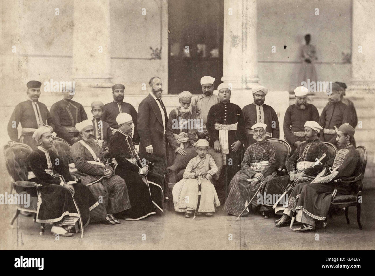 The Young Nizam Mehboob Ali Khan of Hyderabad, With Attendants, 1870s ...