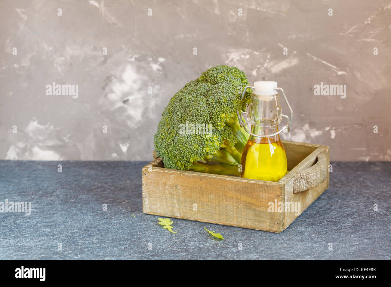 Broccoli and oil Stock Photo - Alamy