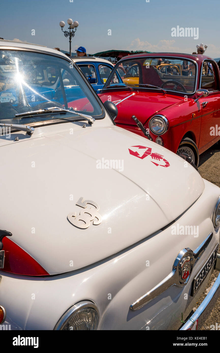 europe,italy,tuscany,italy,fiat 500,old car,vintage car,abarth,colors ...